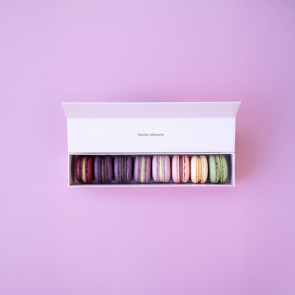 Caja mediana de macarons (degustación de 8 sabores)